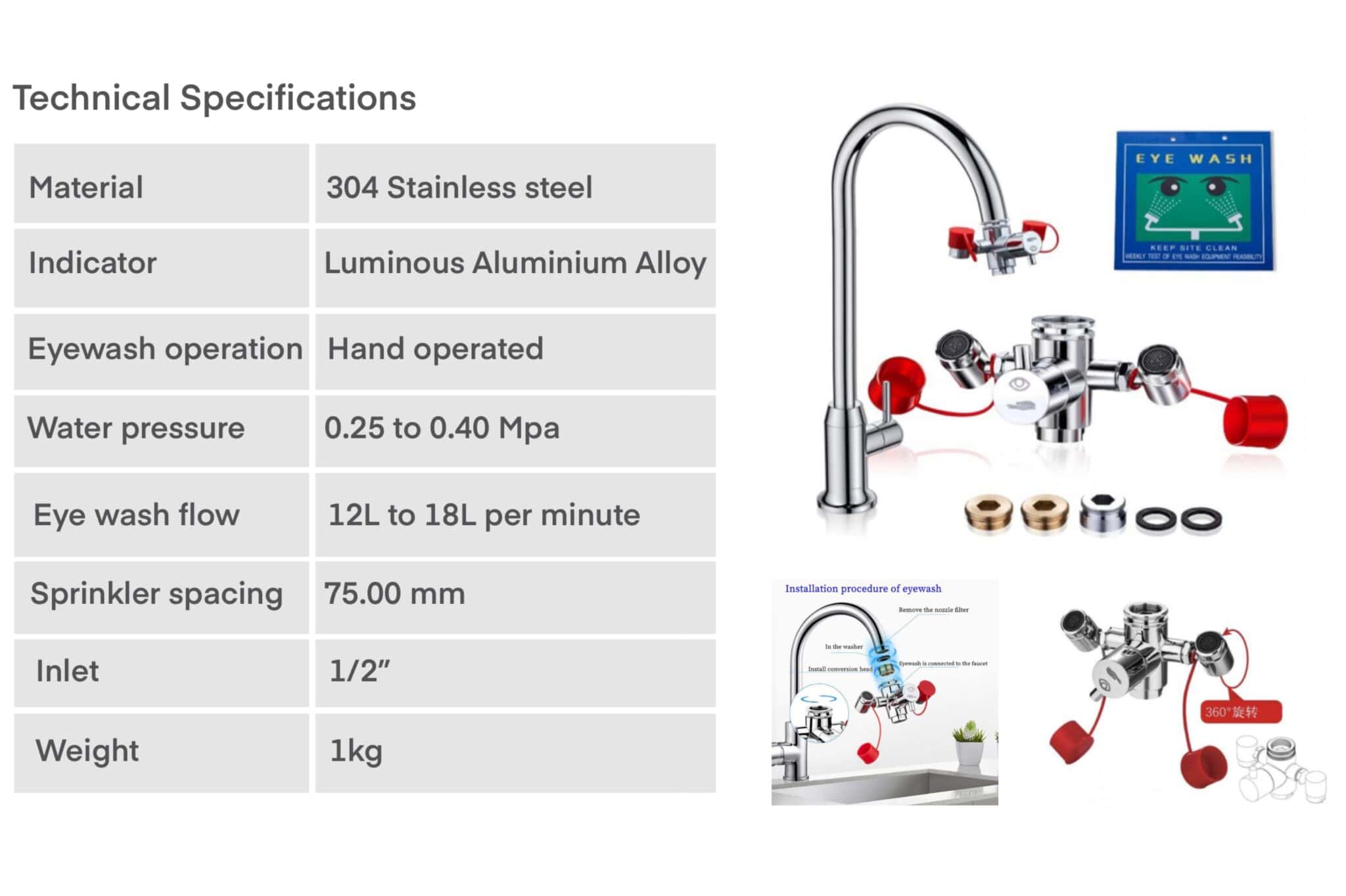 Faucet Mounted Eyewash Dubai | Faucet Eyewash Station in UAE